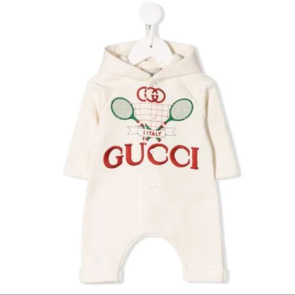 Gucci | One Pieces | Gucci Baby Tennis Logo Hooded Romper | Poshmark